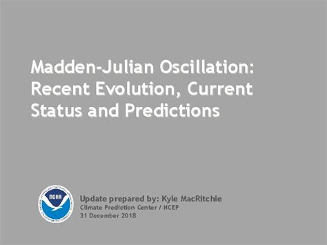 Maddenjulian Oscillation Recent Evolution Current Status And Predictions