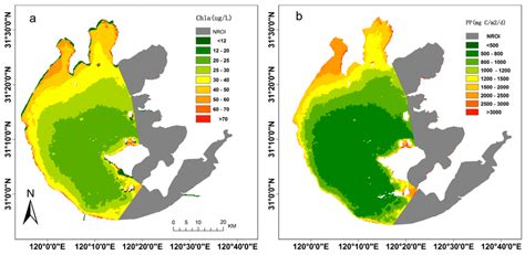 a chla distribution in lake taihu averaged from all chla estimates