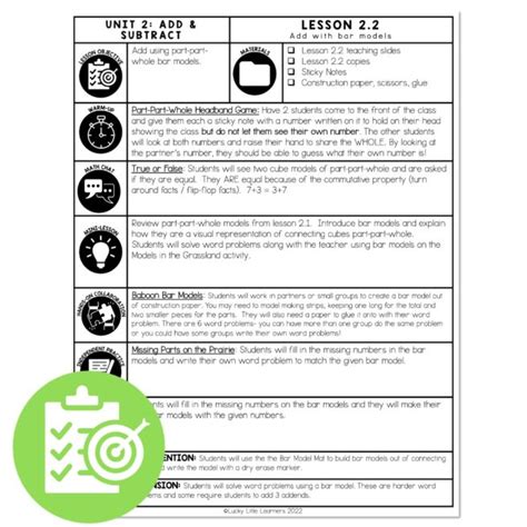 Lucky To Learn Math Add With Bar Models Lesson 22 Lesson Plan Lucky Little Learners