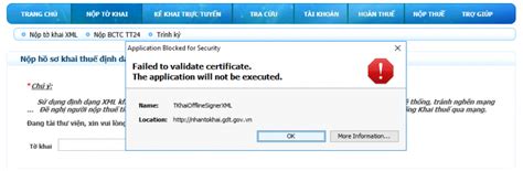 Hướng Dẫn Khắc Phục Lỗi Failed To Validate Certificate The Application Will Not Be Executed Khi