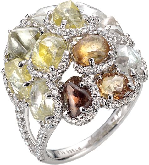 Champagne Bubbles Cocktail Ring Featuring 1384cts Of Multi Color Rough