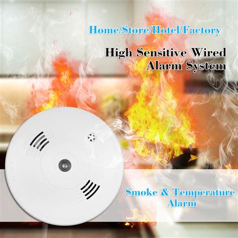 Wired Photoelectric Smoke Heat Detector High Sensi Vicedeal