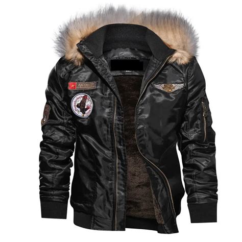 2018 Men Bomber Jacket Winter Parkas Motorcycle Jacket Military Pilot