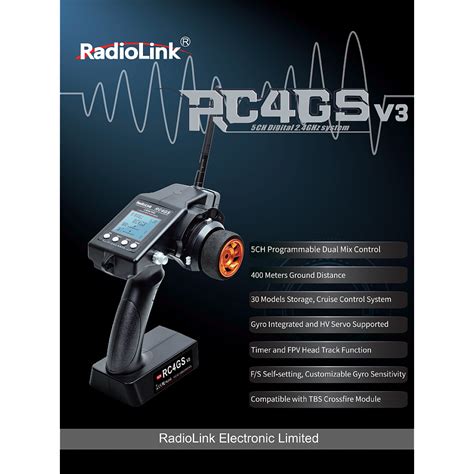 Radiolink Rc Gs V Remote With R Fg Channels Receiver With Built In Gyro