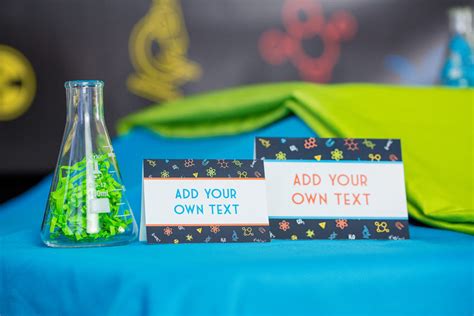 Science Party Printable And Invitation Set In Blue Printable Studio