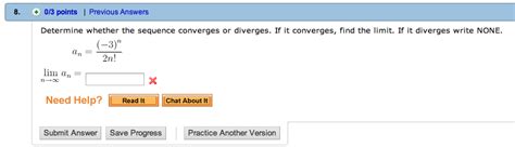 solved determine whether the sequence converges or diverges