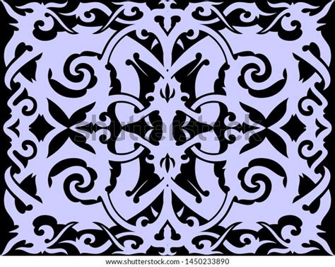 Borneo Dayak Batik Patternsimple Geometric Pattern Stock Vector Royalty Free 1450233890