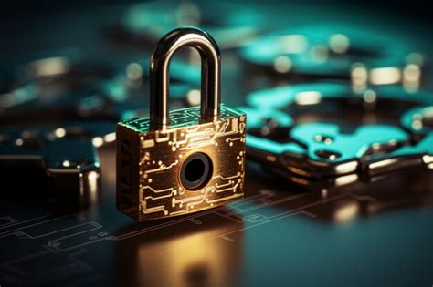 Premium Ai Image A Computer Screen With A Padlock Signifying Data