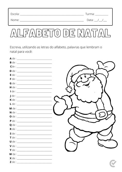 Atividades de Alfabetização de Natal Palavras Natalinas