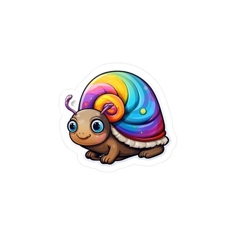 Rainbow Shell Snail Sticker T Journal Decal Water Bottle Decal