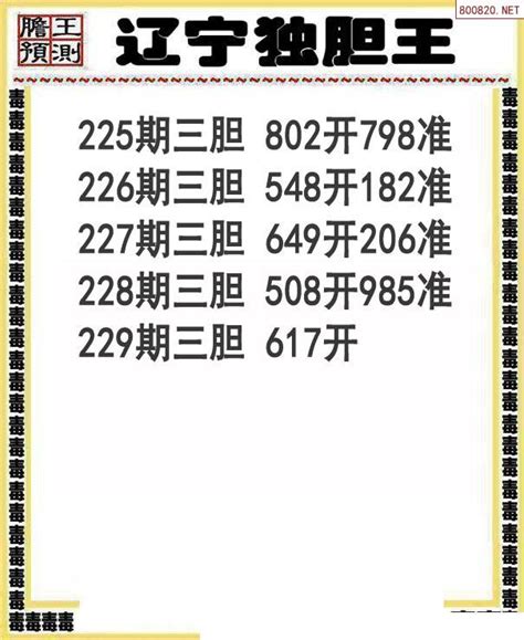 23229期辽宁独胆王三胆图谜 天齐网