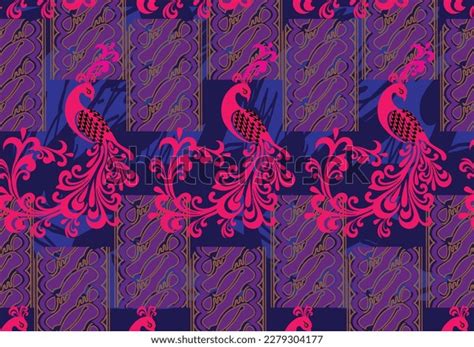 Batik Indonesian Technique Waxresist Dyeing Applied Stock Vector