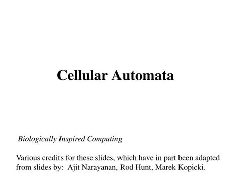Ppt Cellular Automata Powerpoint Presentation Free Download Id181512