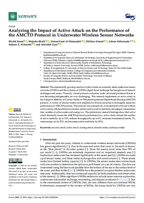 Pdf Analyzing The Impact Of Active Attack On The Performance Of The Amctd Protocol In