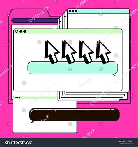 Retrofuturistic Vector Collage User Interface Elements Stock Vector Royalty Free