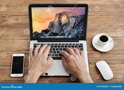 Men Use Apple Macbook Pro Editorial Image Image Of Background