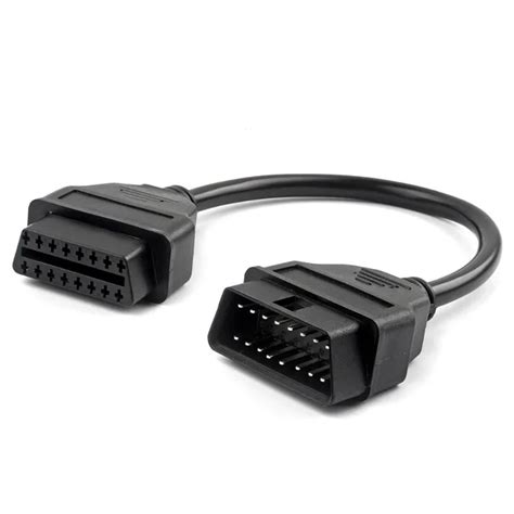 Elm327 Obd2 16pin Male To Female Extension Cable 30cm Transfer Obd