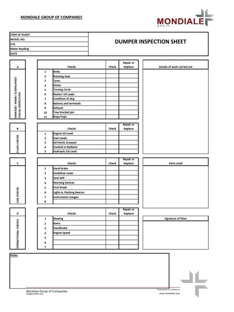 PDF Dumper Inspection Form DOKUMEN TIPS