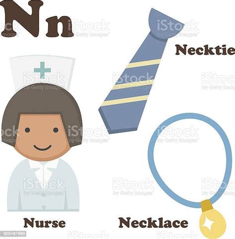알파벳 N Letternecklace 묶다 간호사 간호사에 대한 스톡 벡터 아트 및 기타 이미지 간호사 개념 개념과 주제