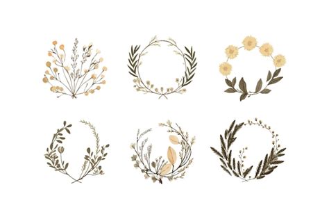 Premium Vector Botanical Watercolor Wreaths And Arrangements Set
