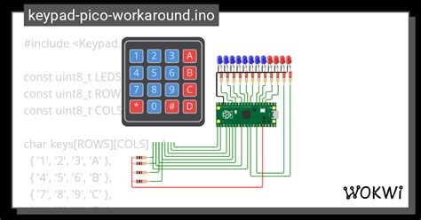 Pico Keypad With LEDs Copy Wokwi ESP STM Arduino Simulator