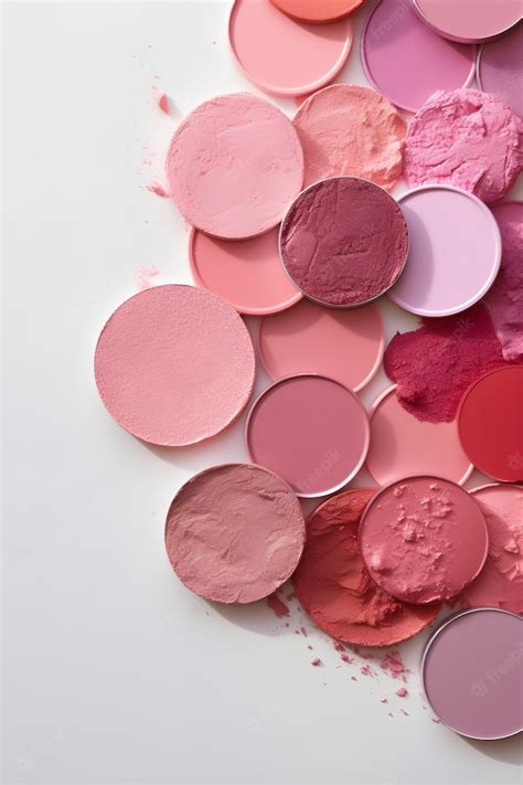 Premium Photo A Collection Of Pink Makeup Brushes With Different