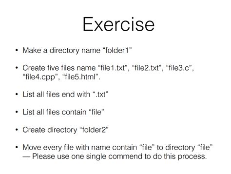Solved Exercise Make A Directory Name Folder Create Chegg Com