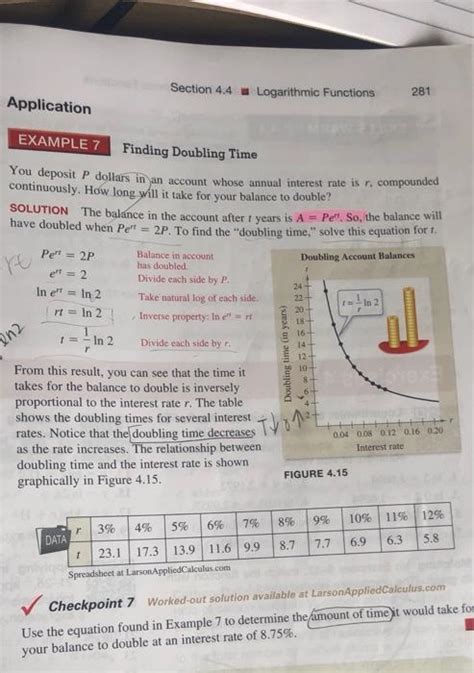 Solved Section Logarithmic Functions Application Chegg