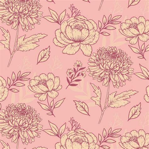 Patrón Floral Dibujado A Mano Vector Gratis