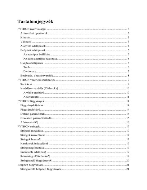 Table Des Matières Python Bases Contrôle Fonctions
