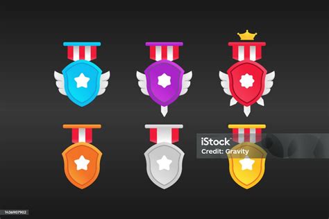 Ui 게임 아이콘 순위 배지 Ui 게임 디자인 경쟁에 대한 스톡 벡터 아트 및 기타 이미지 경쟁 고급 그래픽 사용자 인터페이스 Istock