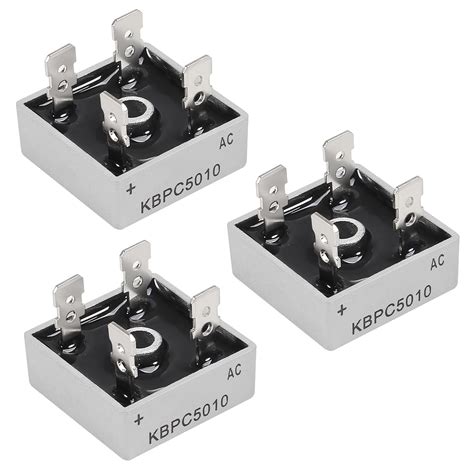 3pcs Kbpc5010 50a 1000v Bridge Rectifier Diode Single Phase Full Wave