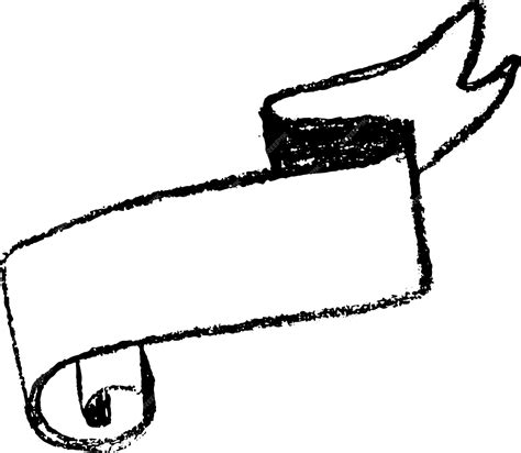 Premium Vector Chalk Or Charcoal Ribbon Banner Sketch