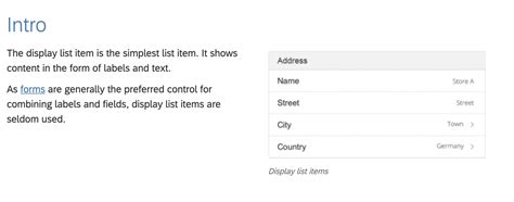 New Component Display List Item Issue 845 SAP Fundamental Styles