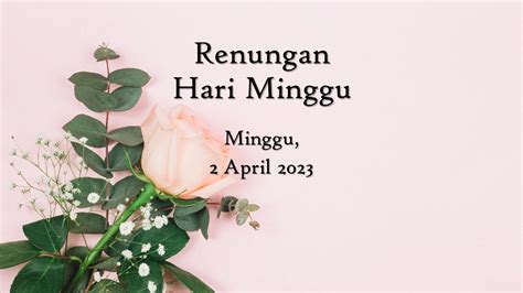 Renungan Harian Hari Ini April Bacaan Injil