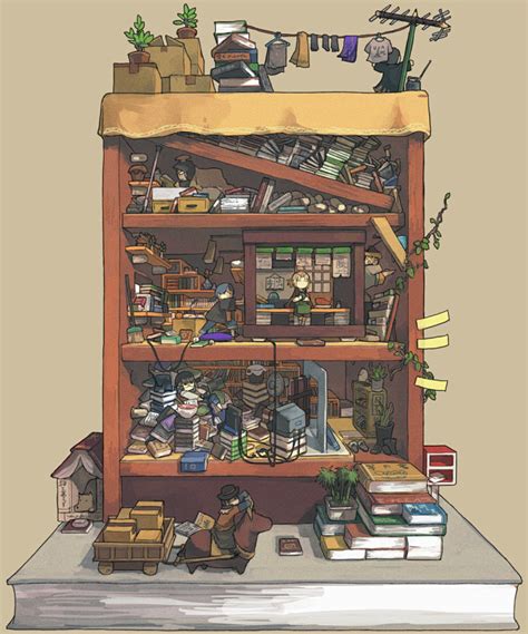 その発想はなかった いっそ本棚で暮らしたい ヤマーーダグレゴリウス山田的插画