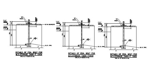 Cetex Foundation Bolt Section Details Are Given In This 2d Autocad Dwg Drawing File Download