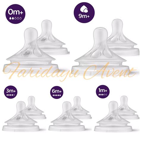 Original Avent Natural Teat 1pack 2pcs Puting Botol Susu Avent