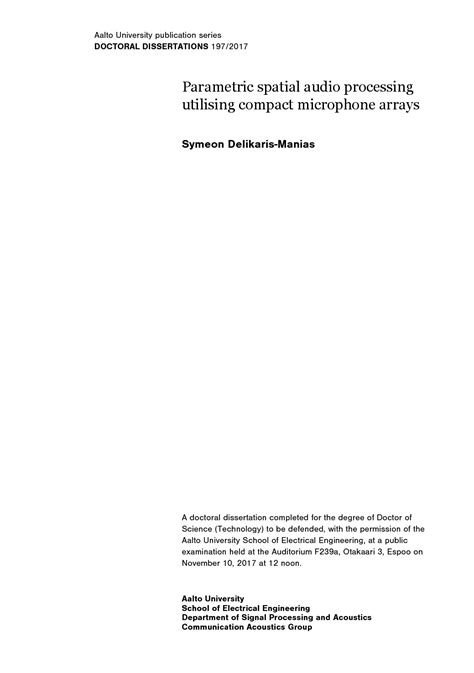 Parametric Spatial Audio Processing Utilising Compact Microphone Arrays