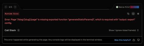 reactjs how to use output export without generatestaticparams in