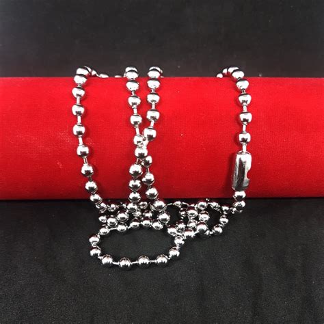 Jual Kalung Besi Putih Asli Ambon Model Biji Lada Ukuran 6 Ml Panjang