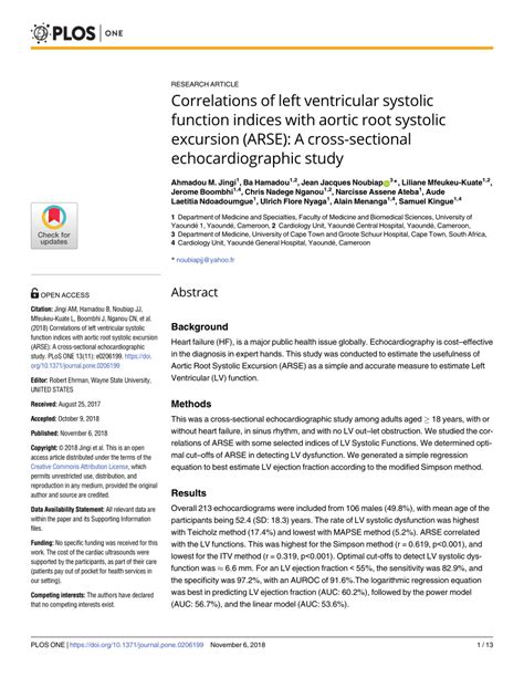 pdf correlations of left ventricular systolic function indices with