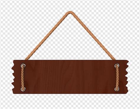 Premium Psd Wooden Sign Hanging With Rope
