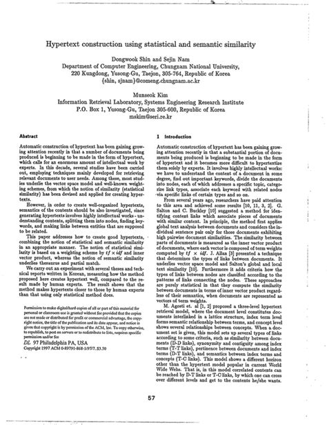 Hypertext Construction Using Statistical And Semantic Similarity
