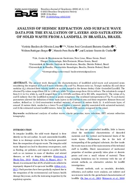Pdf Analysis Of Seismic Refraction And Surface Wave Data For The Evaluation Of Layers And
