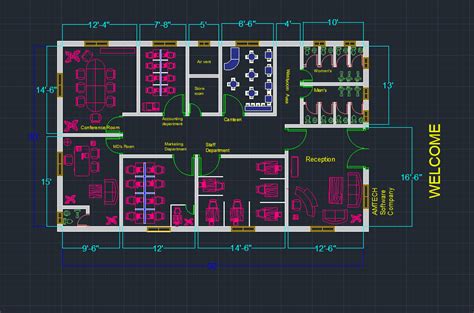 Floor Plan And Electrical Wiring Layouts Of An Office Space In AutoCAD Electrical Designs CAD