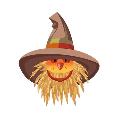 Scarecrow Hat Vector Sticker Clipart Cute Scarecrow Hat Isolated On