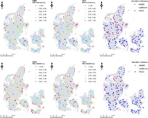 Distributed Map Of Model Performance For Nse For Both Models During Download Scientific Diagram