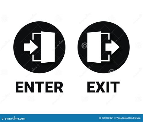 enter and exit icon doorway entrance exit sign stock vector illustration of front concept