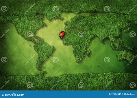 Grass Map Of World Stock Illustration Illustration Of Cloud 12194443